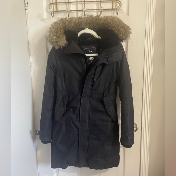 TNA | Jackets & Coats | Tna Black Parka Jacket W Fur | Poshmark